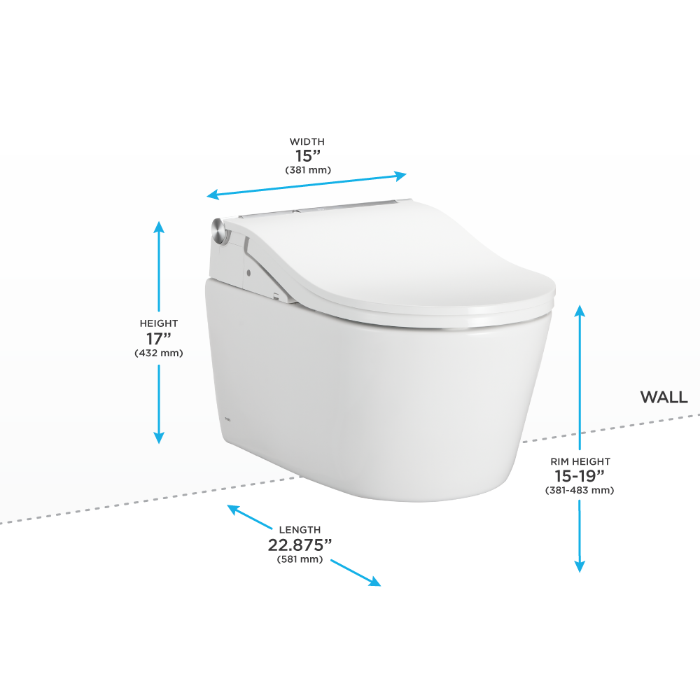TOTO RP WASHLET®+ RW Wall-Hung Toilet - 1.28 GPF & 0.9 GPF - Auto Flus ...